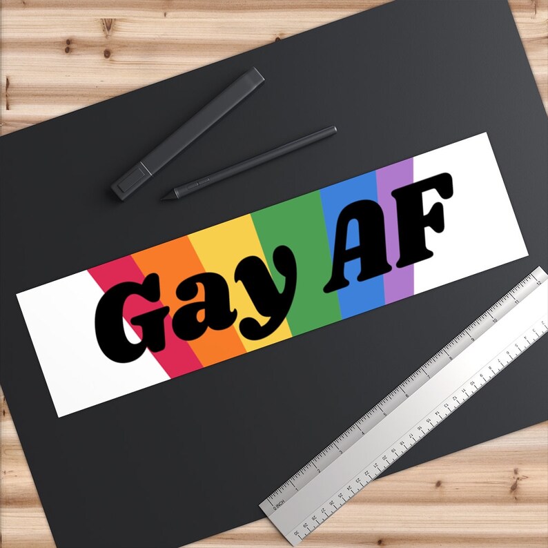 Paper & Party Supplies Paper Gay AF Bumper Sticker Stickers etna.com.pe