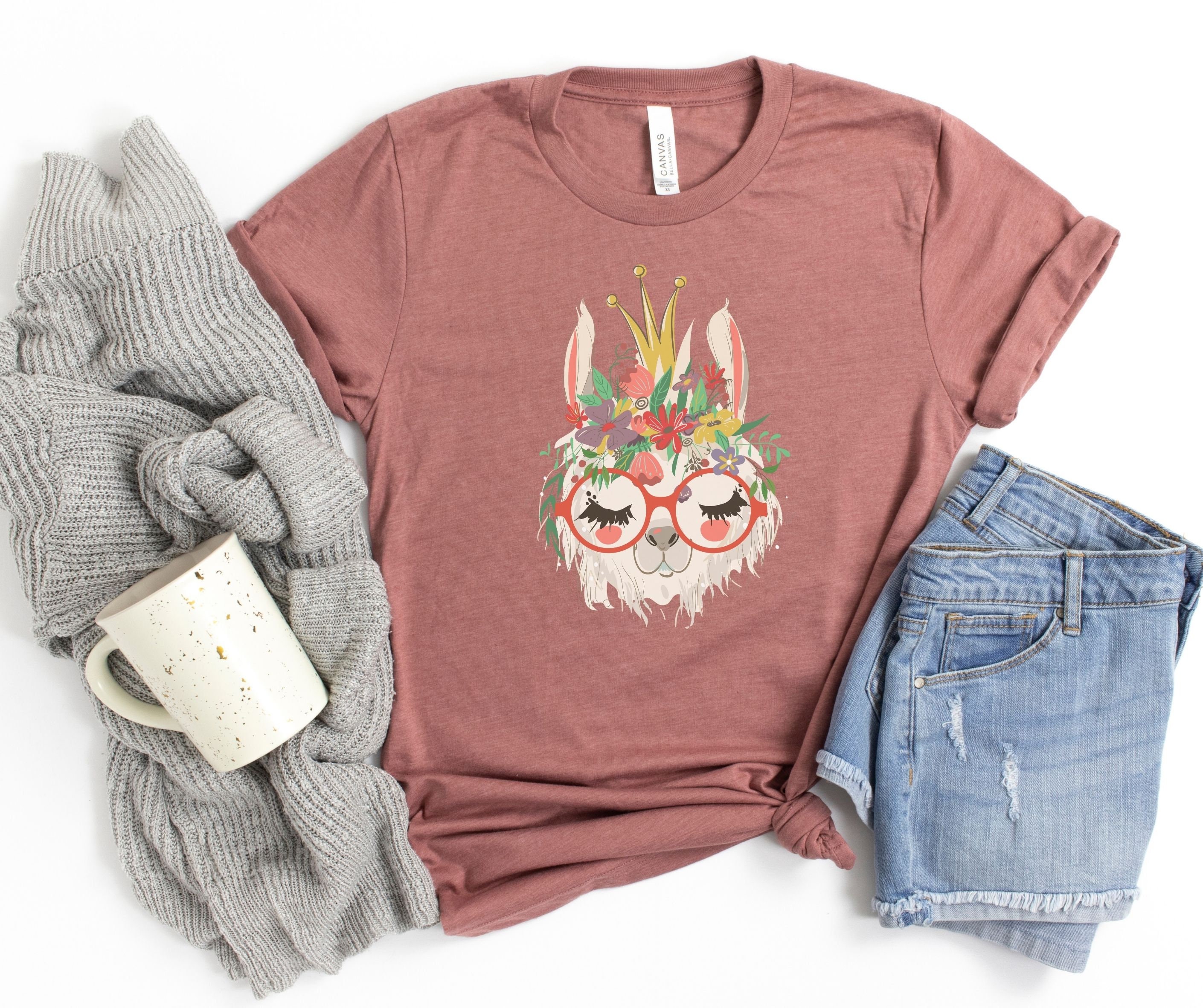 Llama Vintage Retro Alpaca T-shirt Hipster Llama Shirt Llama | Etsy