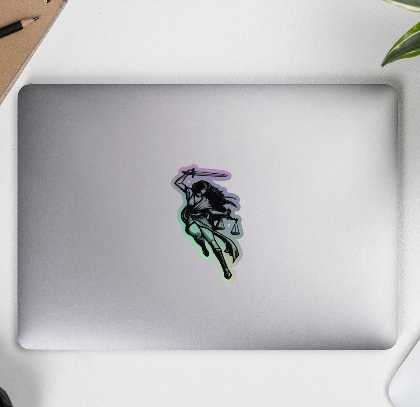 Lady Justice Holographic Law School Sticker - Laptop - Books - Phone - Etsy