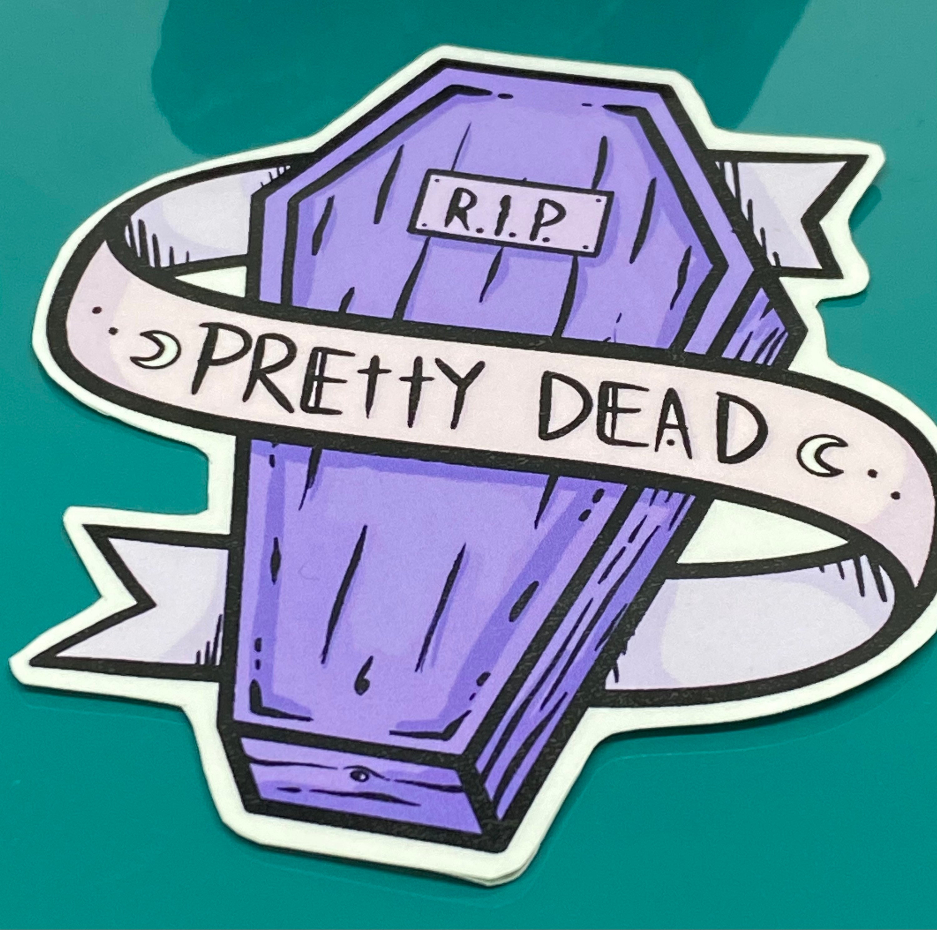 Pretty Dead Sticker. Coffin Sticker. Spooky. | Etsy