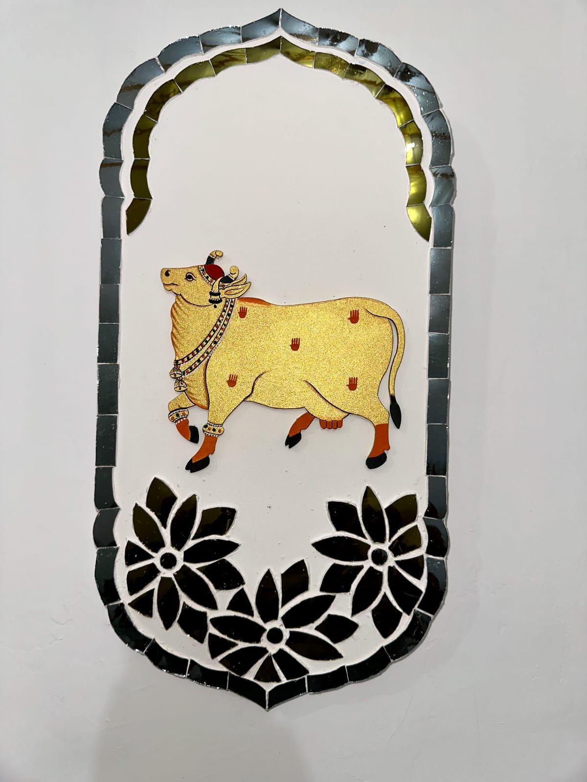 Indian Thikri Glass Art Work Wall Painting for Living Room Decoration ...