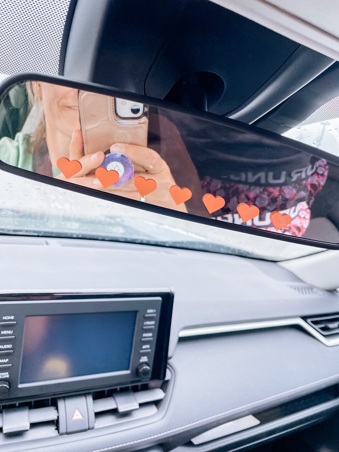 Heart Car Mirror Decal, Rearview Mirror Sticker, Car Mirror Sticker ...