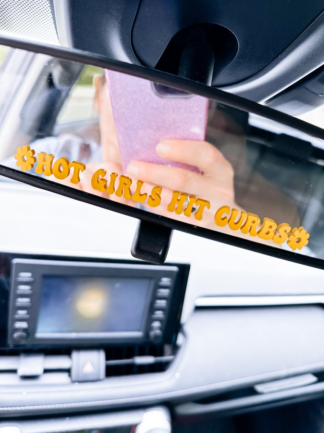 Hot Girls Hit Curbs Car Mirror Decal, Car Accessory for Her, Trendy Car ...