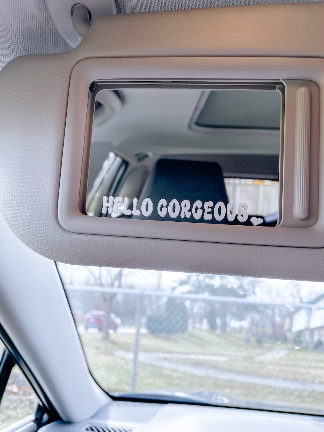 Hello Gorgeous Car Mirror Decal, Car Mirror Stickers, Rear View Mirror ...