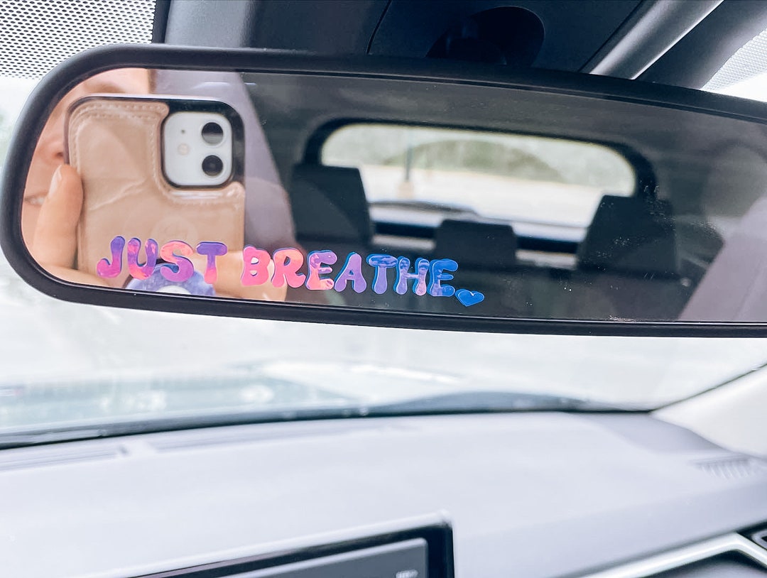 Just Breathe Car Mirror Decal: Mental Health Reminder - Etsy