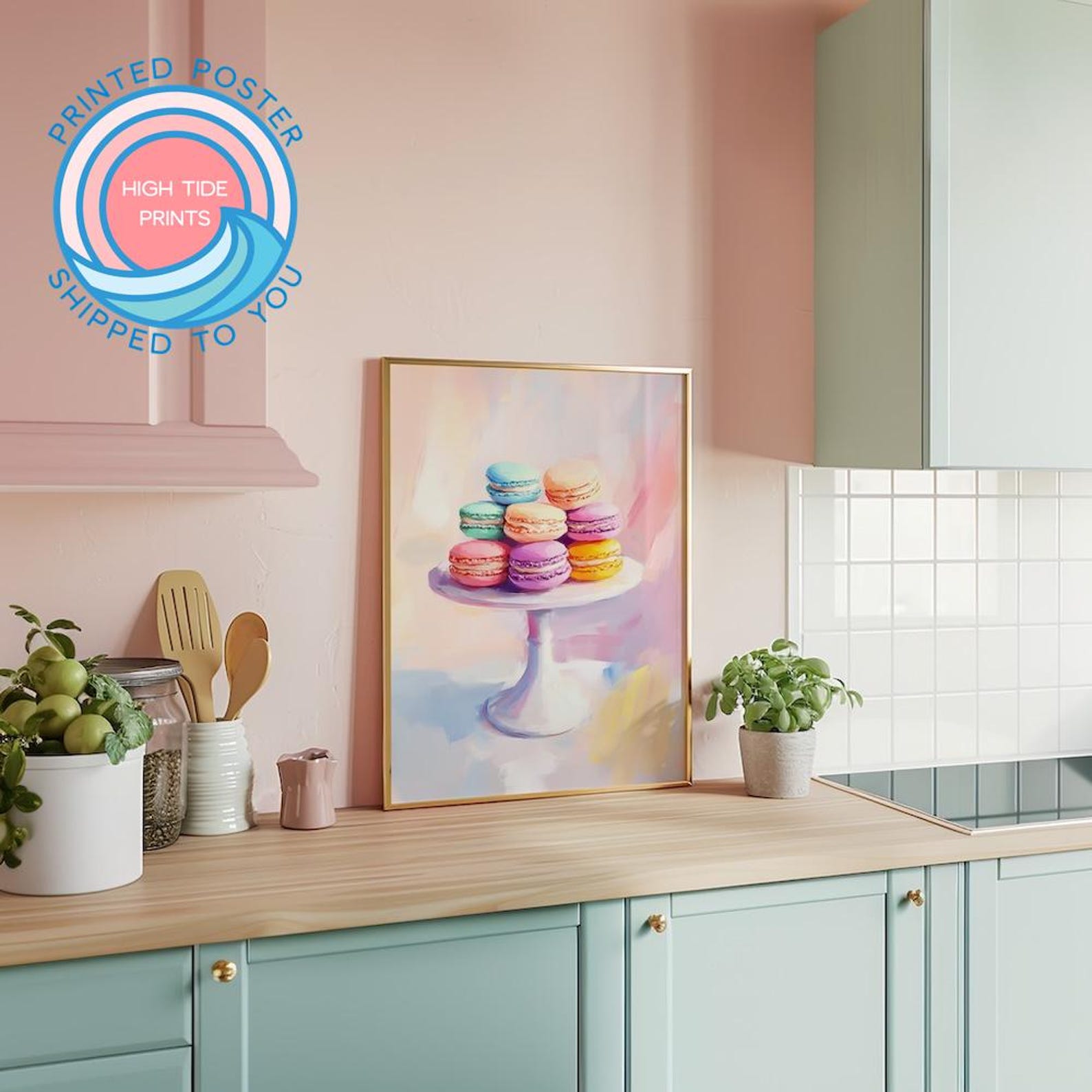 Pastel Macaroon Print: French Bakery Kitchen Art Printed Poster SHIPPED ...