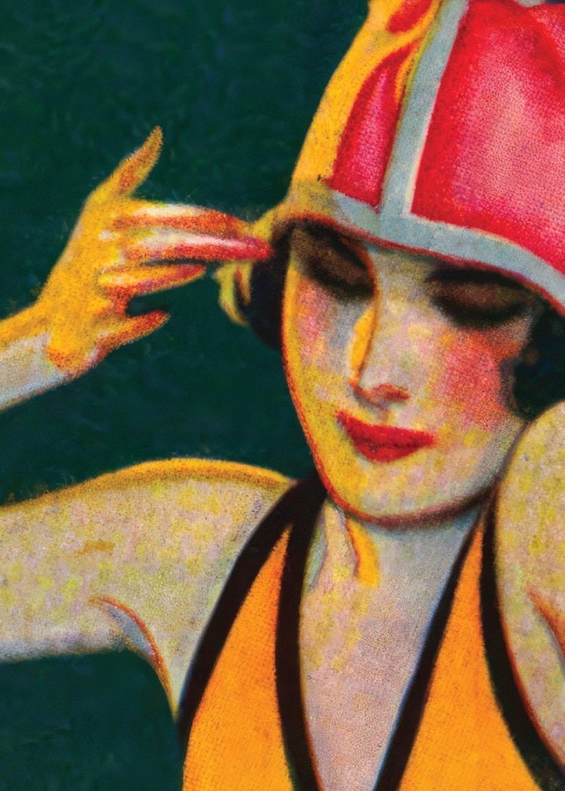 Swimmers Reflection 1926 Judge Magazine Cover Printable Wall Art