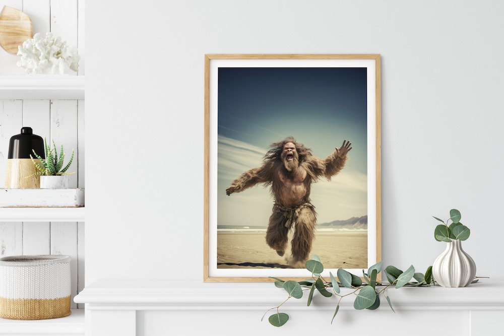 Sasquatch at the Beach, Best Day Ever, Beachy Bigfoot, Halloween Decor ...