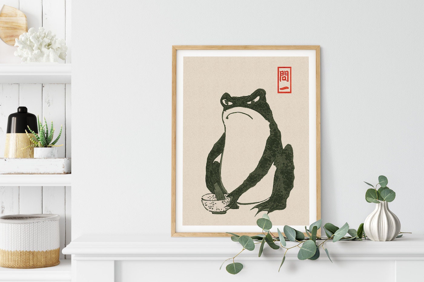 Japanese Matsumoto Hoji Frog, Vintage Woodblock Poster, Ukiyo-e Print ...