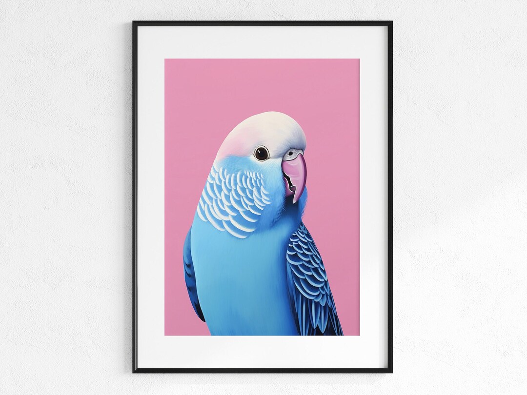 Pop Art Parakeet Portrait: Coastal Beach House Decor (digital Download ...