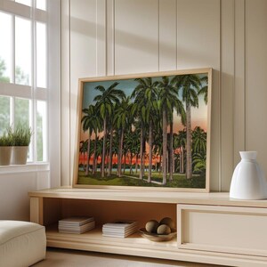 Vintage Florida Palm Trees Postcard, Coastal Home Decor, Beach House ...