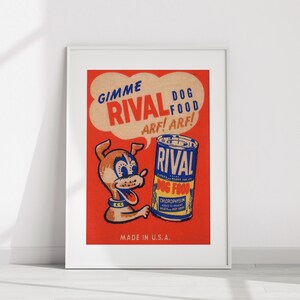 Rival Dog Food, Puppy Puppers, Canned Dog Chow, Vintage Matchbook Cover ...