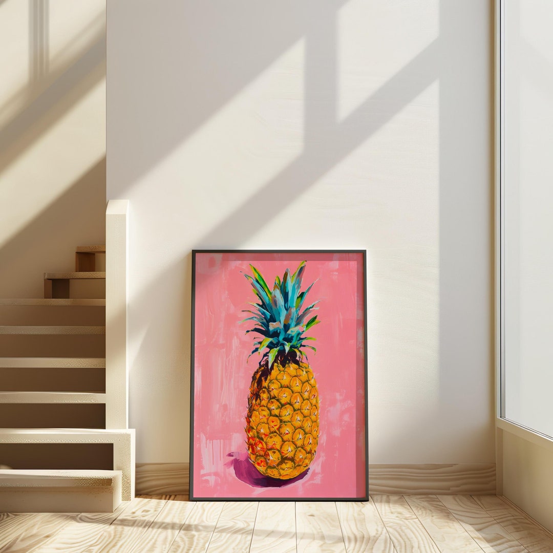 Pineapple Poster, Pop Art Fruit Print, Palm Beach, Home Decor, Painting ...