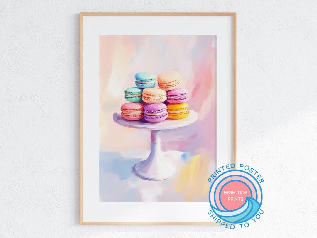 Pastel Macaroon Print: French Bakery Kitchen Art Printed Poster SHIPPED ...