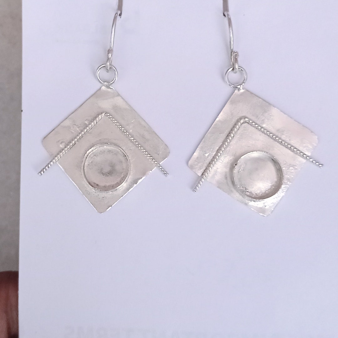 925 Sterling Silber Ohrhänger Rund Ohrring Rohlinge für runde ...