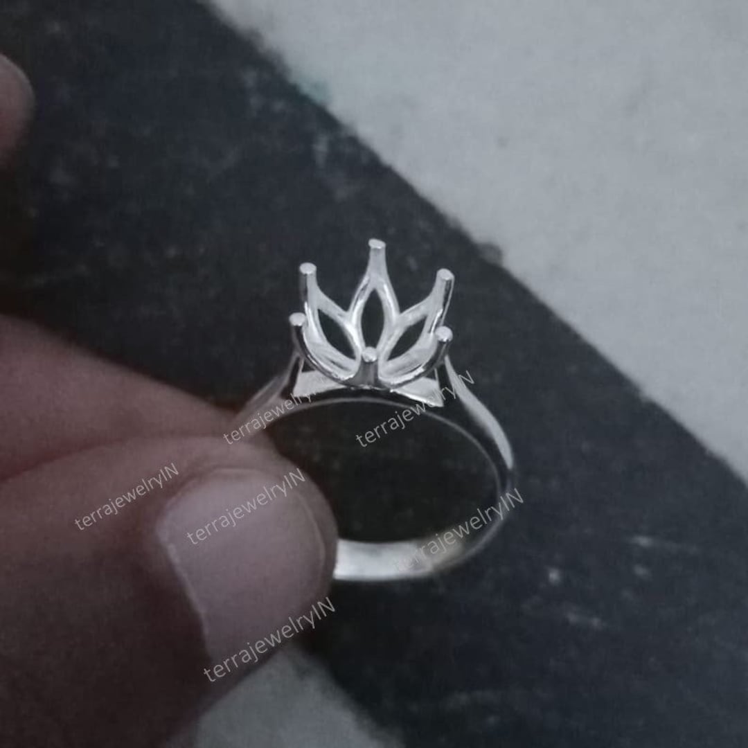 925 Sterling Silver Solitaire Round Ring Setting Semi Mount Ring Blanks ...