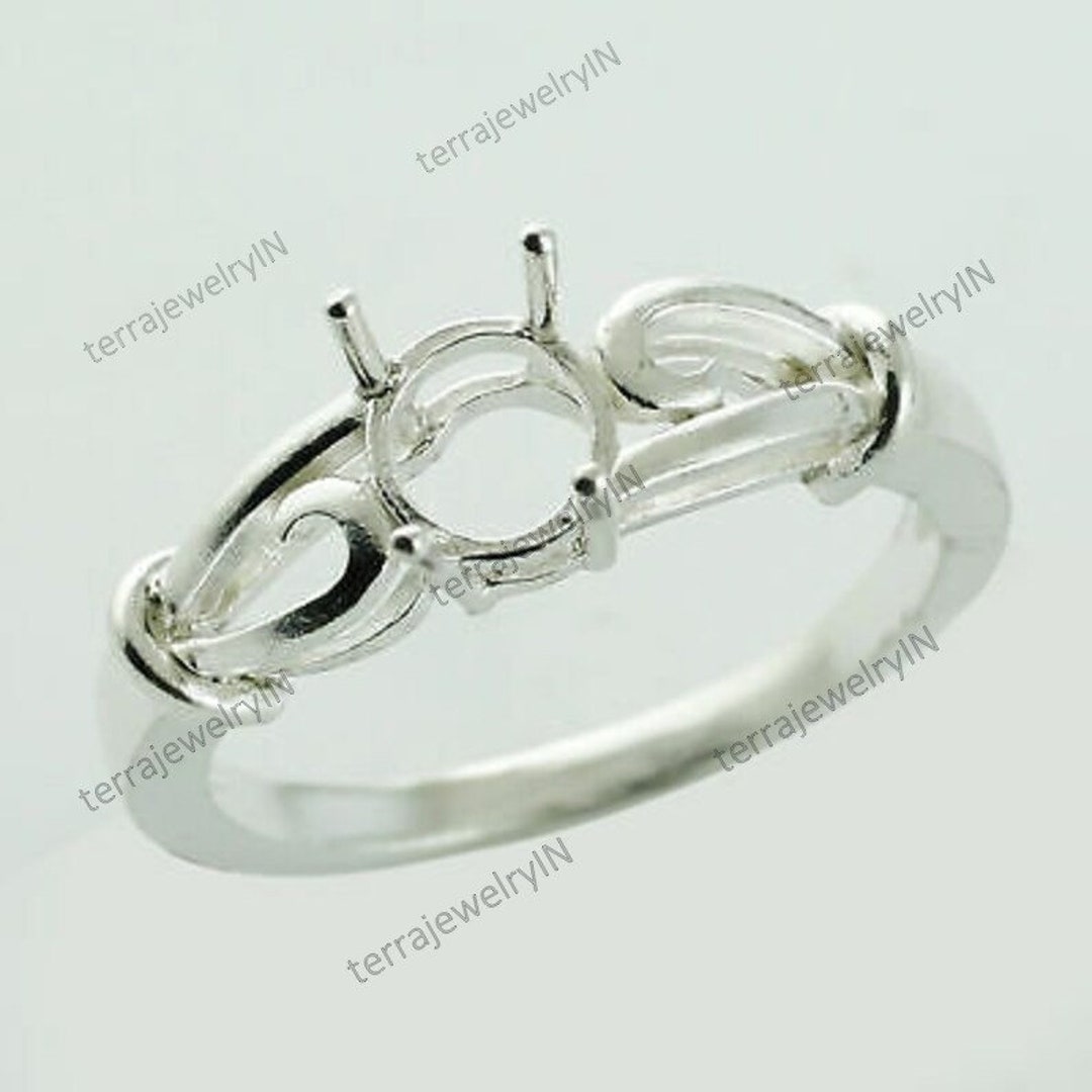 925 Sterling Silver Rond Shape Men's Ring Bezel Blanks , Semi Mount ...
