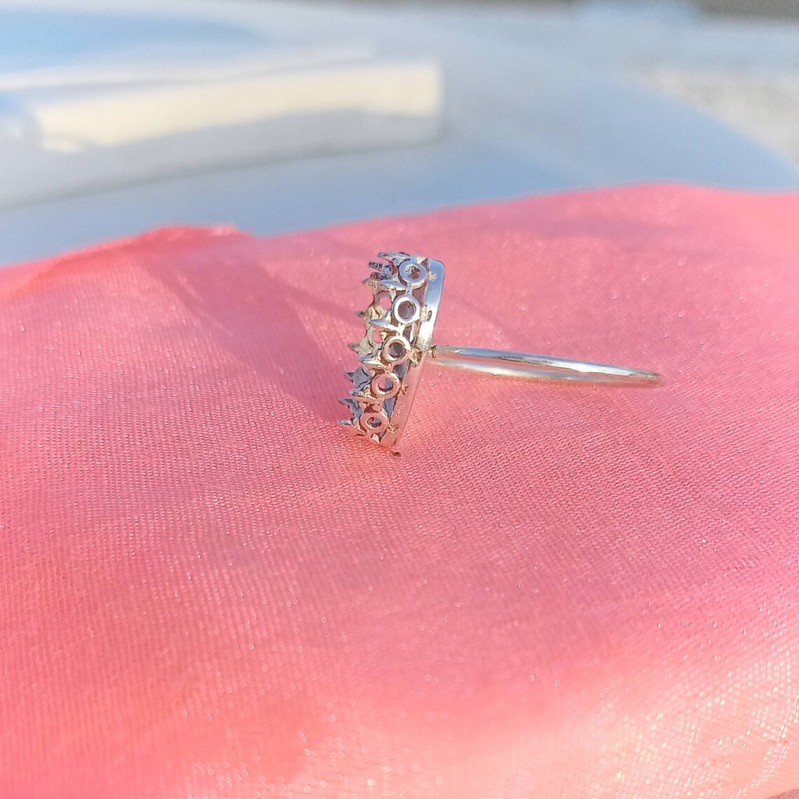 925 Sterling Silver Heart Shape Prong Ring Blank for Heart - Etsy