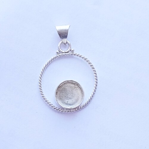 925 Sterling Silver Pendant Pendant Bezel Blanks for Round - Etsy