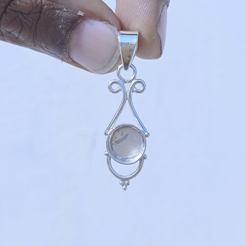 925 Sterling Silver Pendant Pendant Bezel Blanks for Round - Etsy
