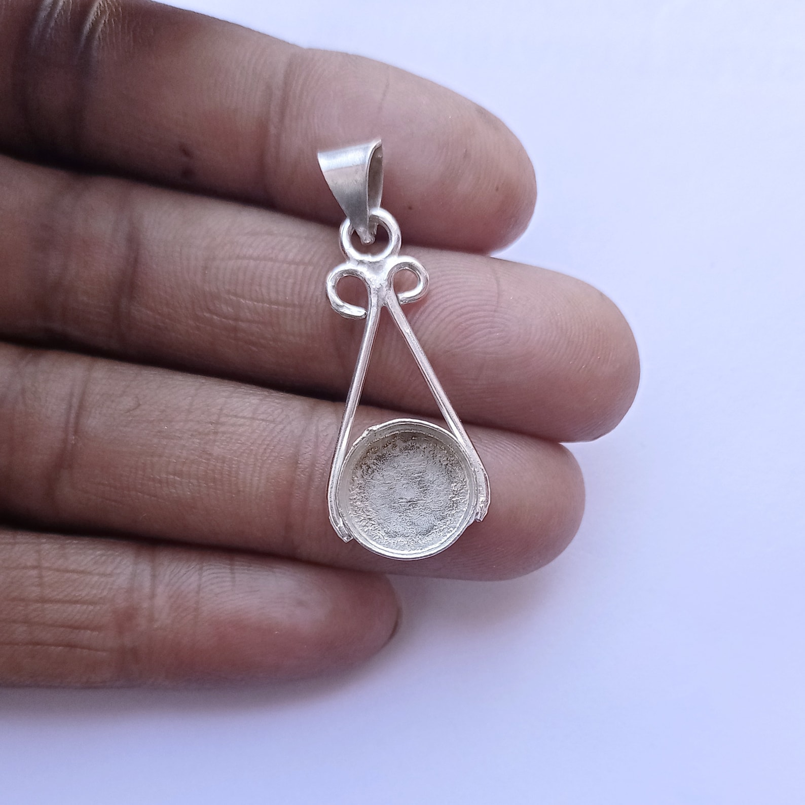 925 Sterling Silver Pendant Pendant Bezel Blanks for Round - Etsy