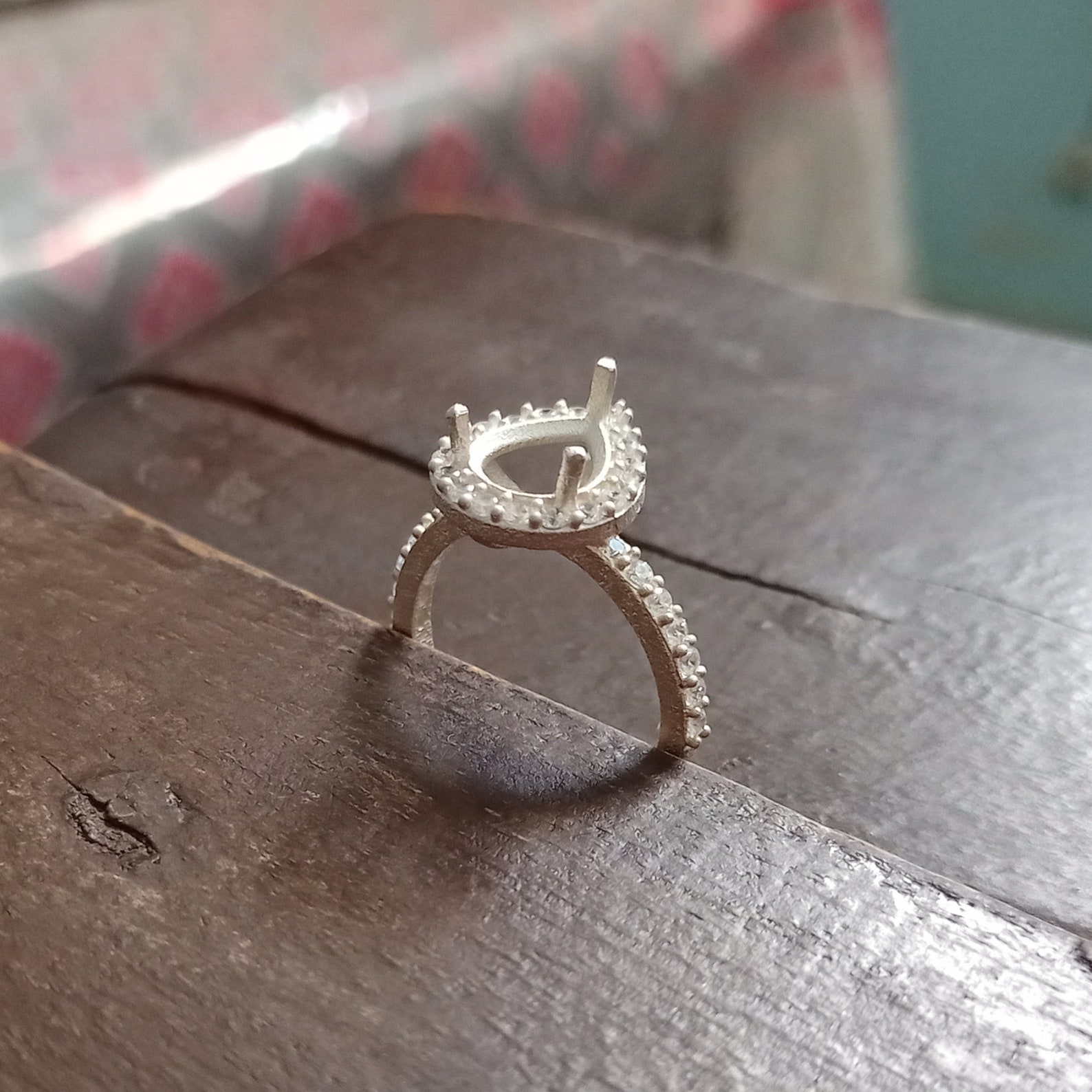 925 Sterling Silver Prong Setting Pear Bezel Blank Semi - Etsy