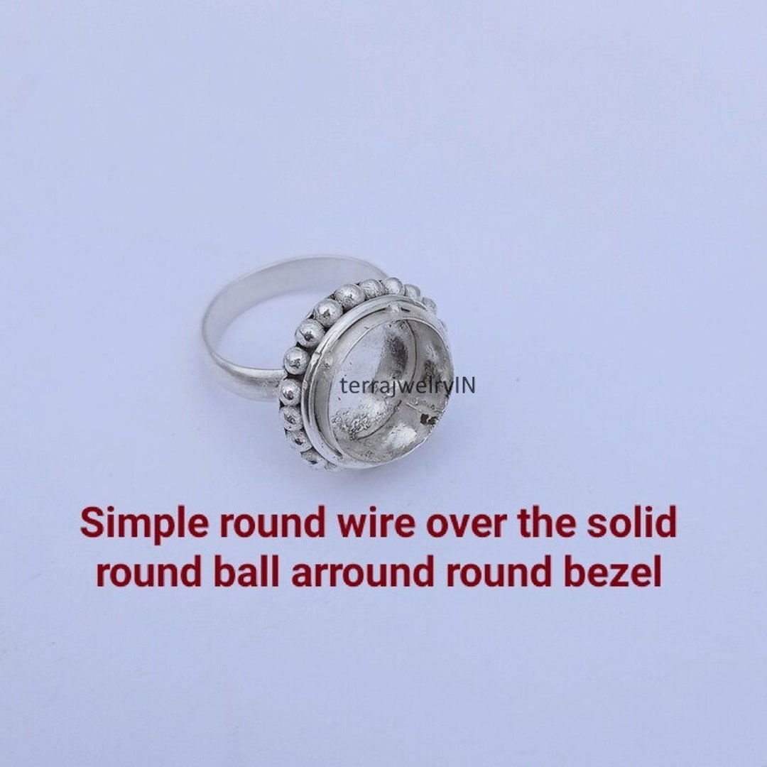 925 Sterling Silver Round Shape Semi Mount Ring Bezel Blanks, Pre ...
