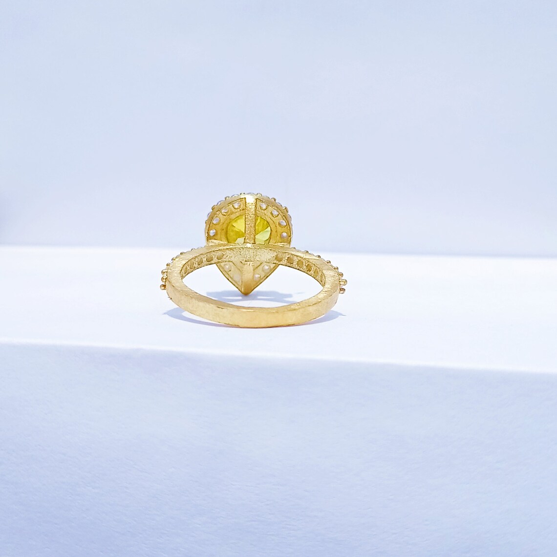 Green Diamond ring Swarovski diamond ring 925 sterling | Etsy