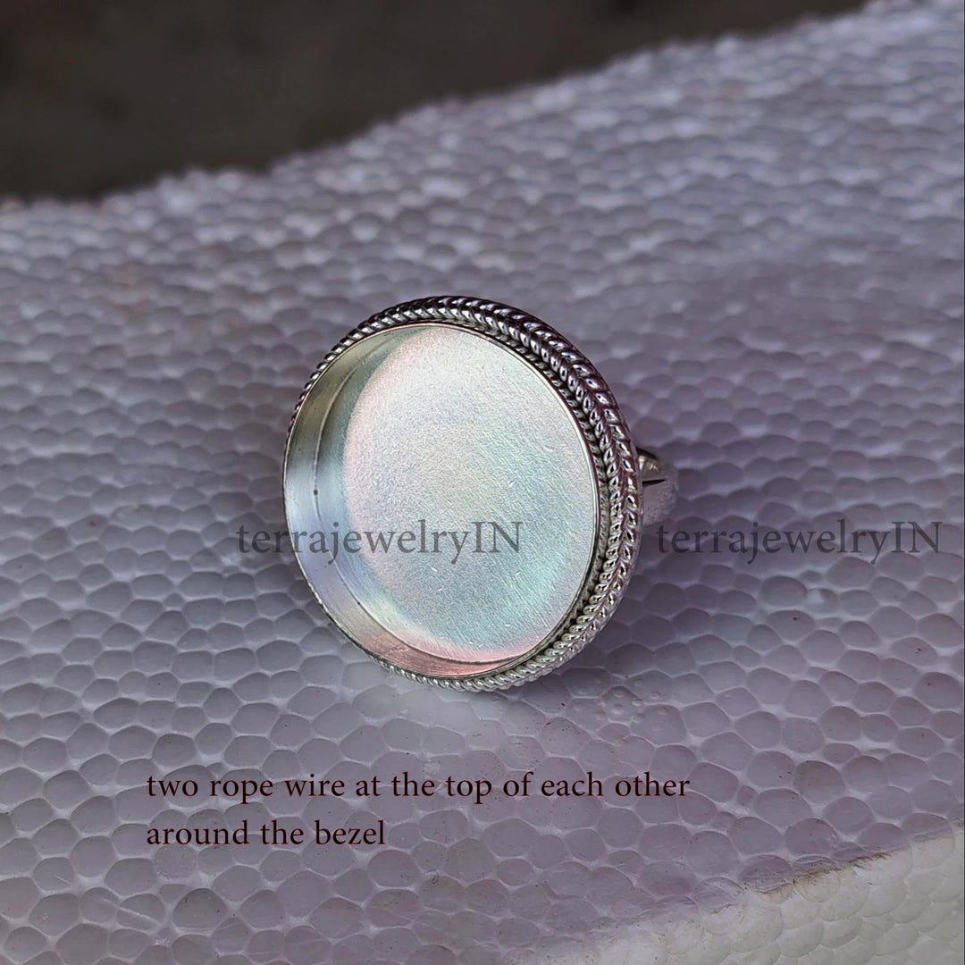 925 Sterling Silver Round Shape Semi Mount Ring Bezel Blanks, Pre ...