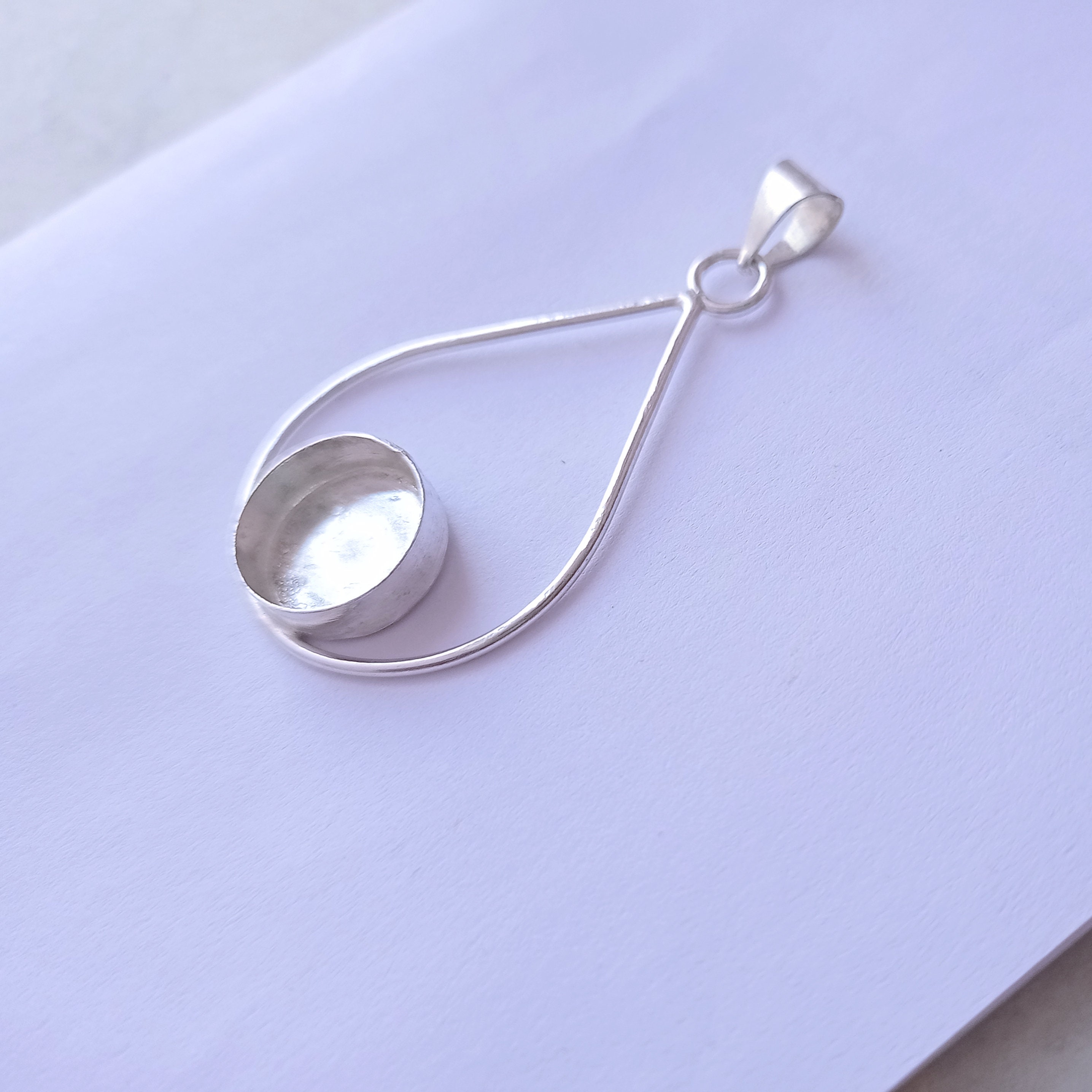 925 Sterling Silver Pendant Pendant Bezel Blanks for Round - Etsy