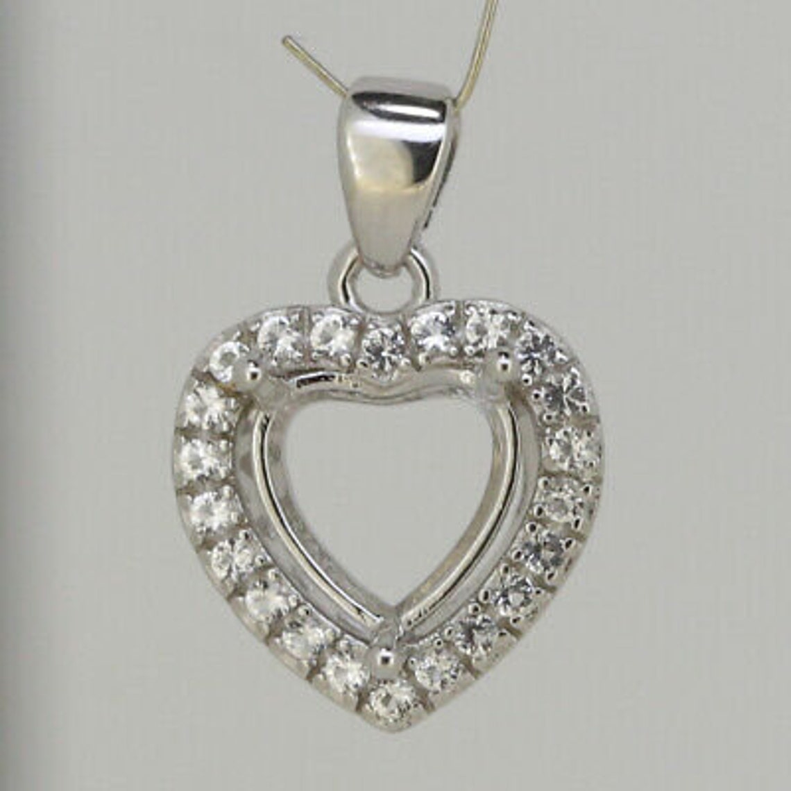 925 Sterling Silver Heart Shape Pendant Bezel Blankpendant - Etsy