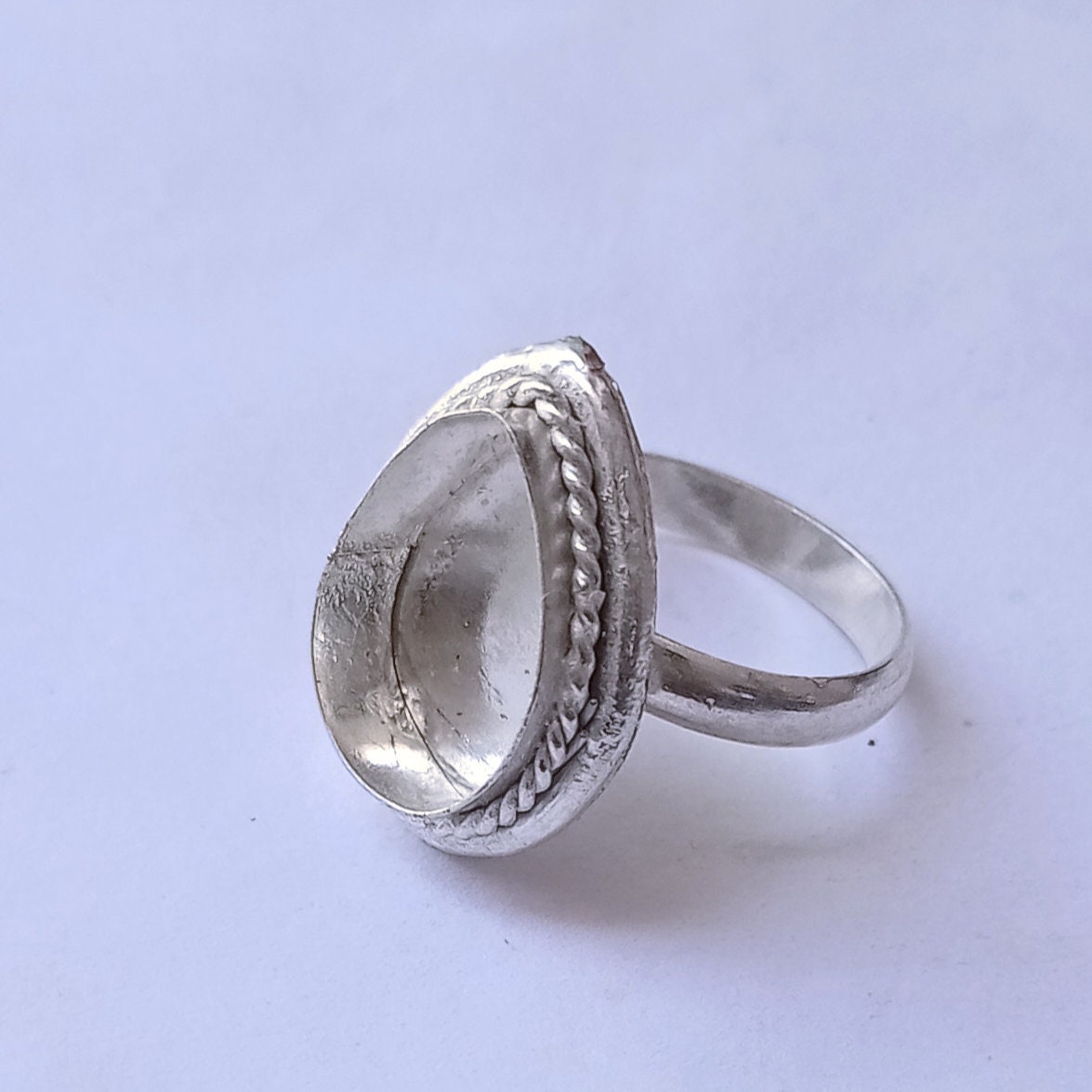 925 sterling silver cup findings Pear stone setting bezel | Etsy