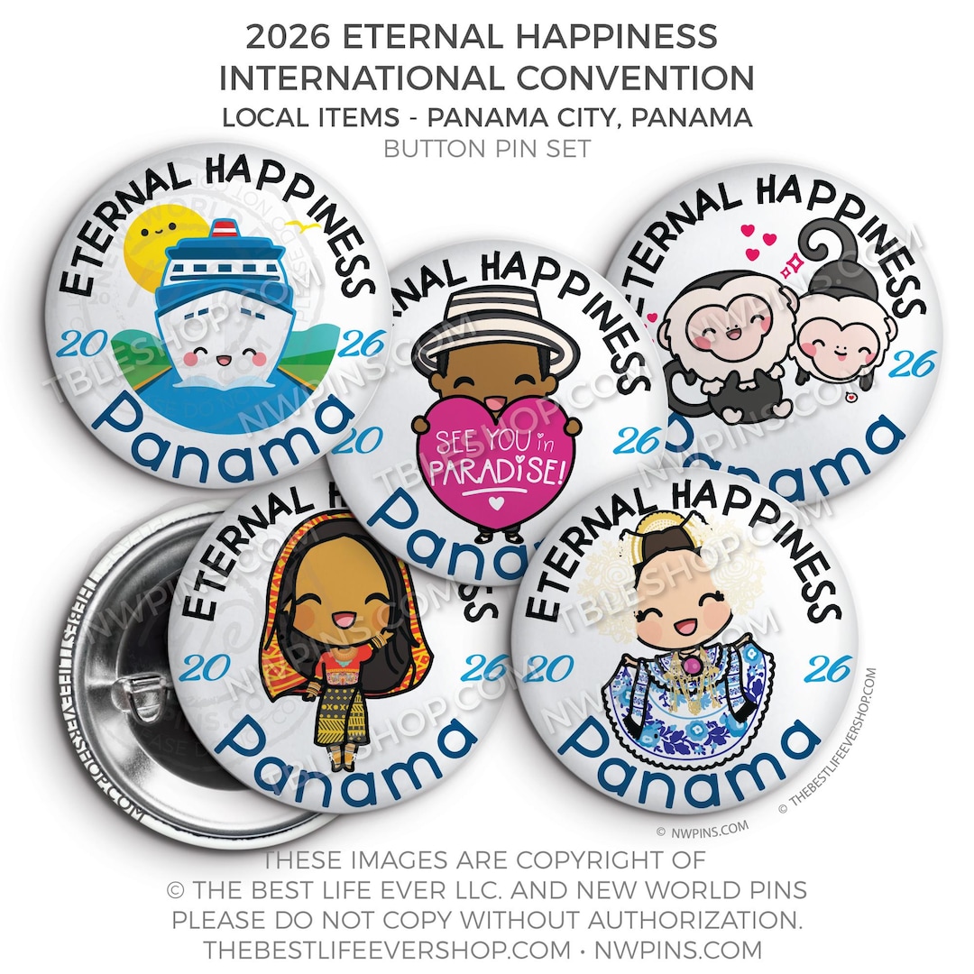 Panama 2026 Convention Button Pins: Local Souvenir Set - Etsy