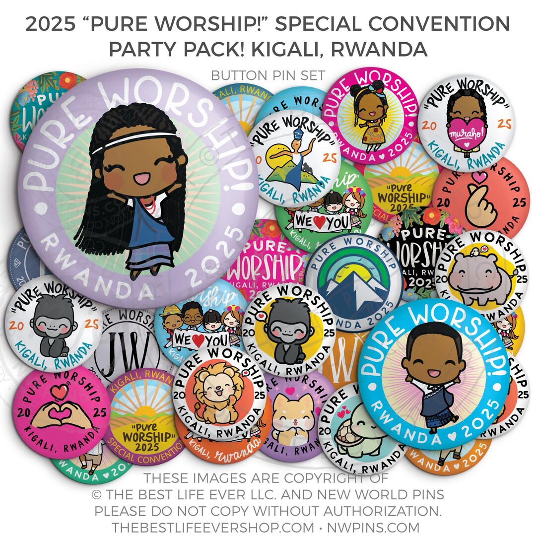 Kigali RWANDA 2025 Pure Worship Special Convention PARTY PACK! - Button ...