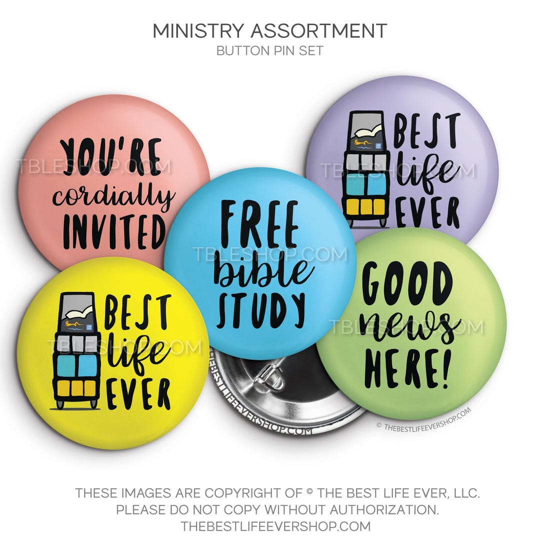 Ministry Assortment Button Pin Set - Jw Gifts - Pioneer - Best Life ...