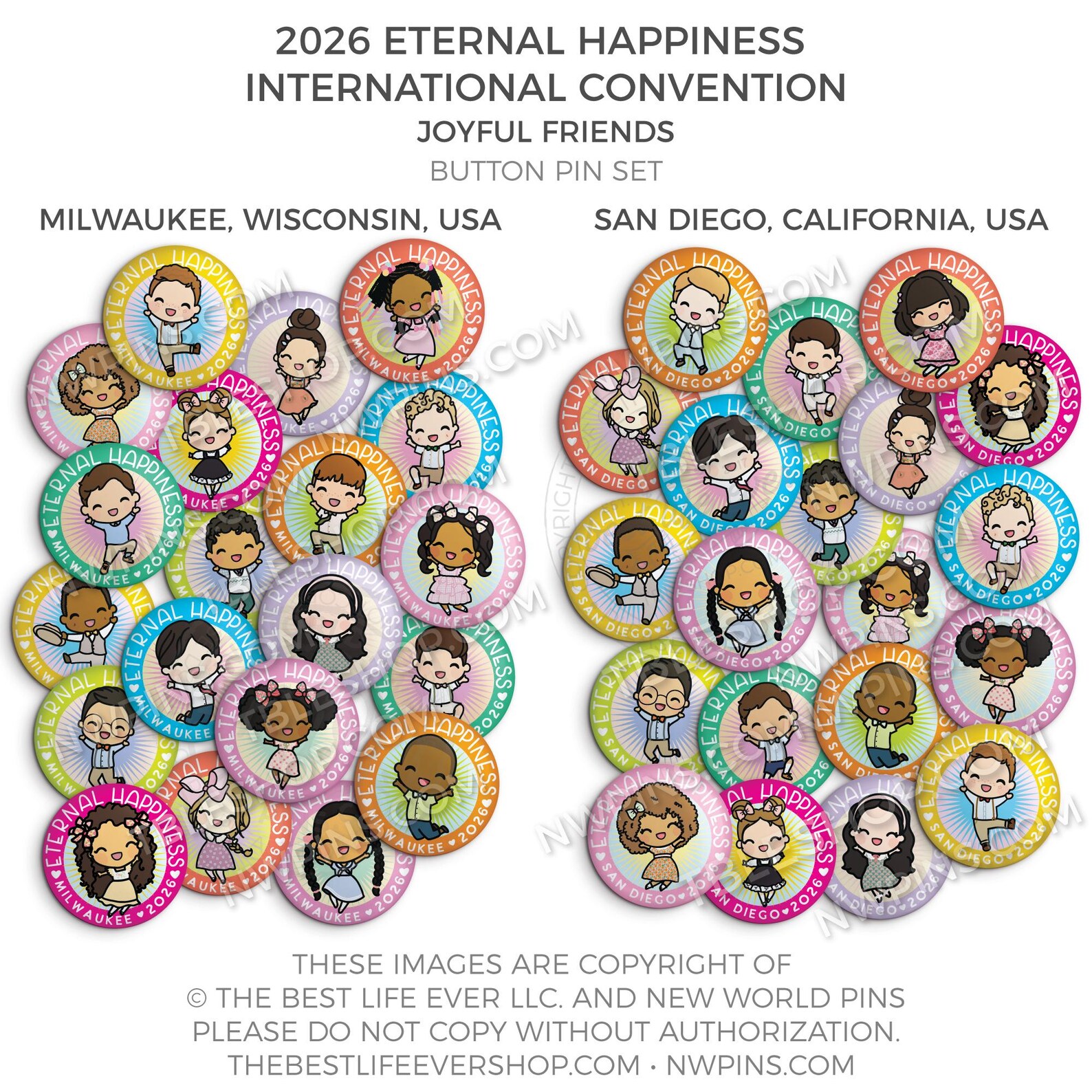 Eternal Happiness 2026 INTERNATIONAL Convention Button Pins - JOYFUL ...