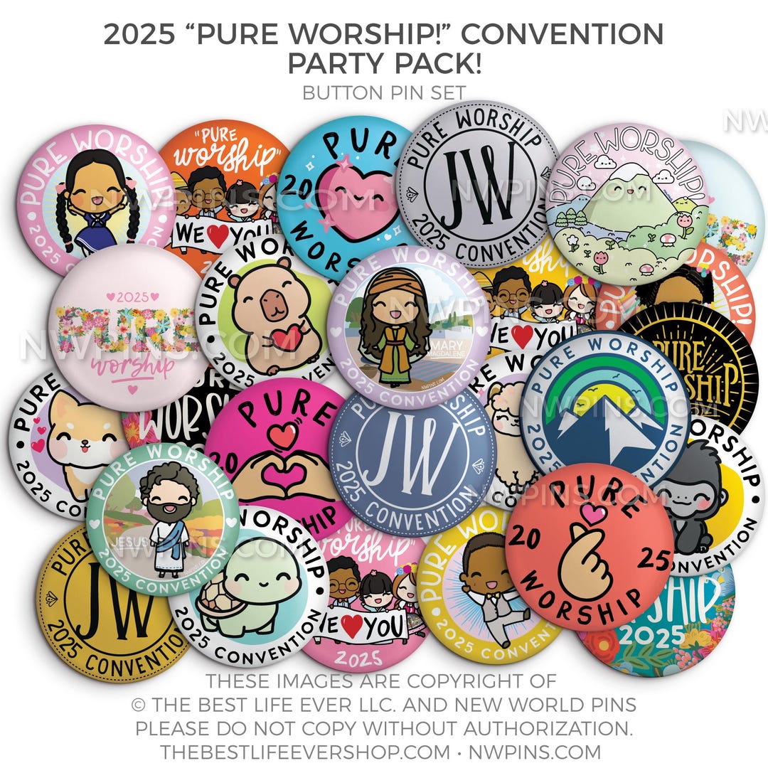 Pure Worship! 2025 Convention Button Pins - PARTY PACK! - Jw Gifts - Jw ...