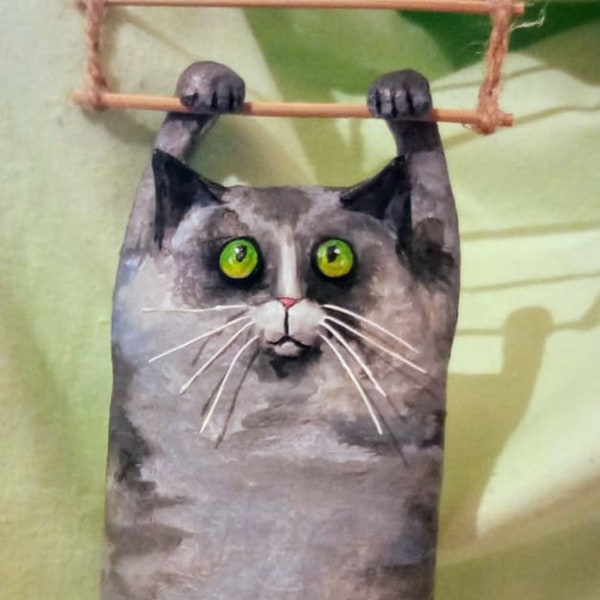 Paper Mache Cat - Etsy