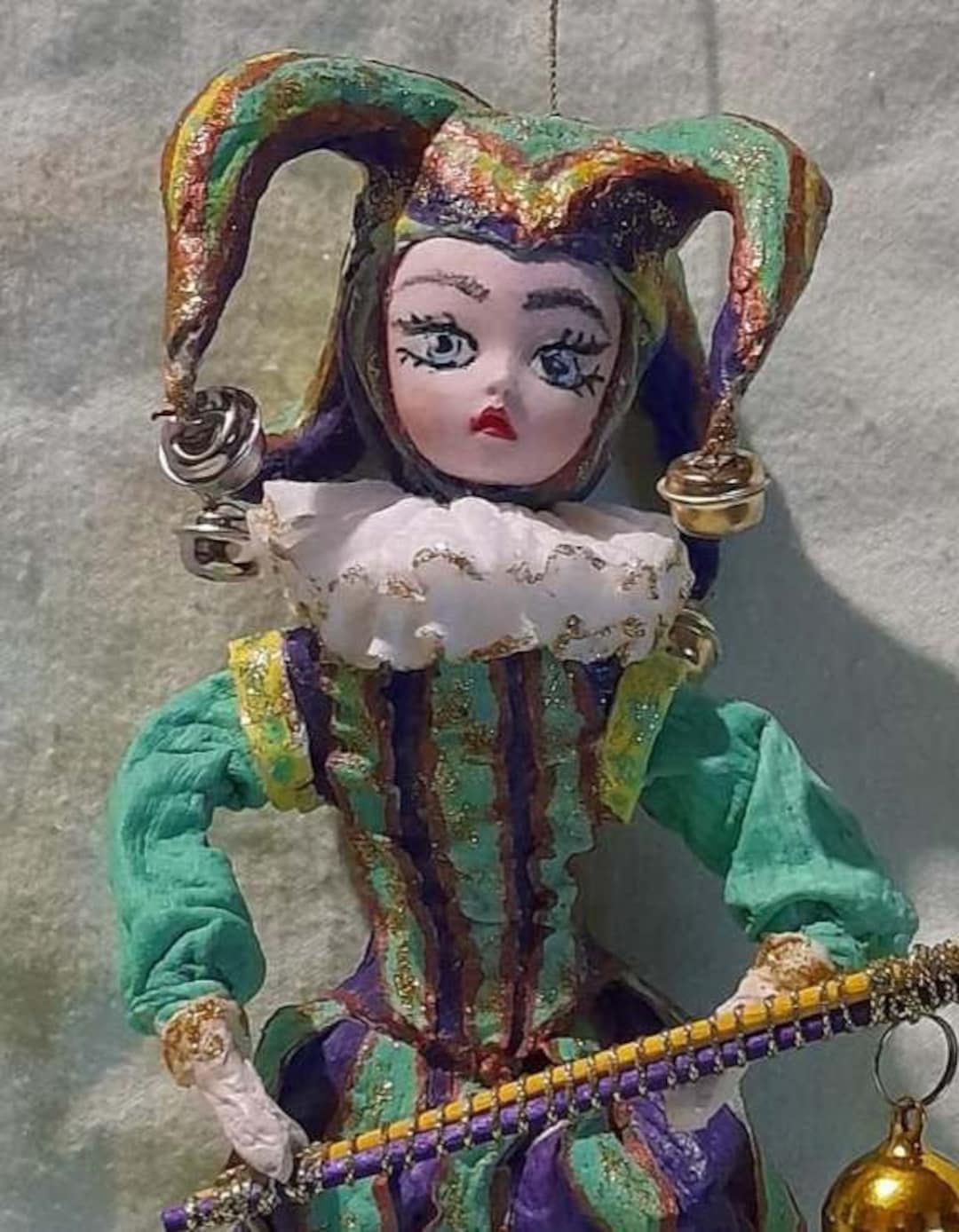 Paper Mache,cotton Wool,vintage,figurine,jester - Etsy