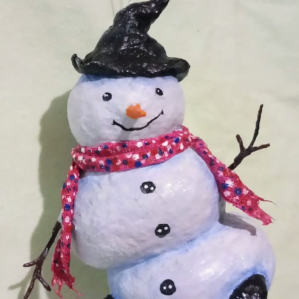 Paper Mache Snowman - Etsy