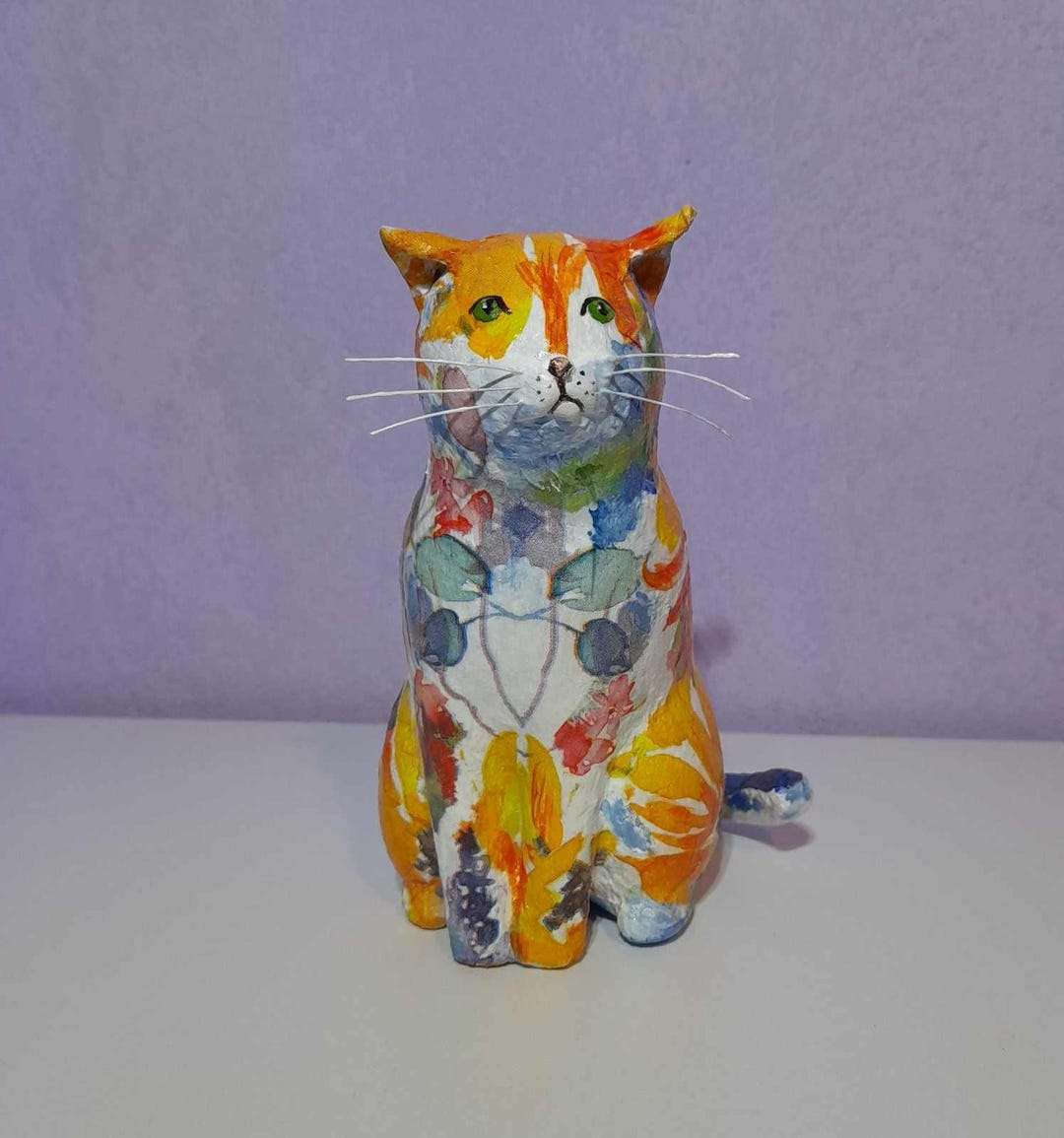 Paper Mache,cat,animal,figurine - Etsy