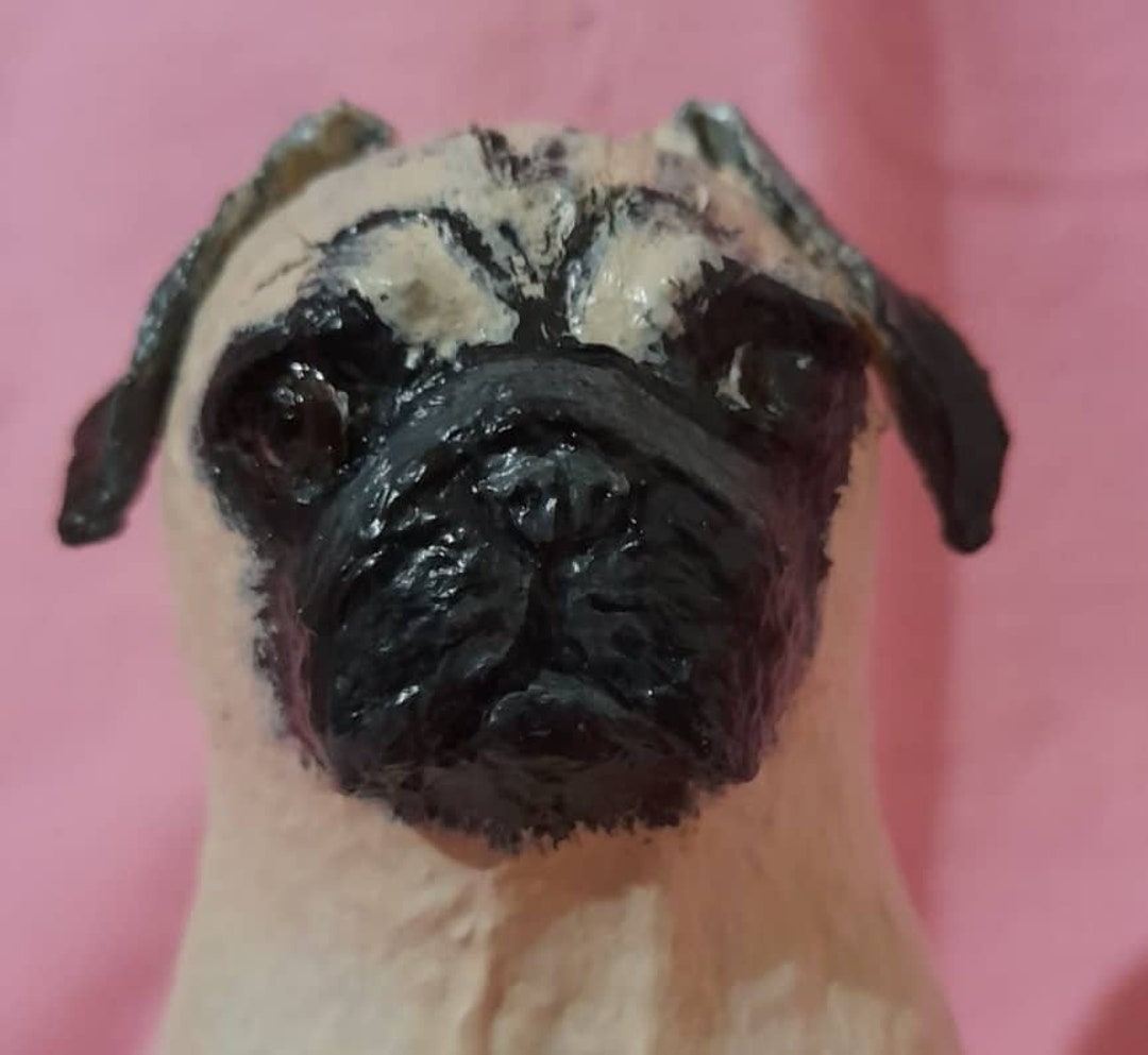Paper Mache,dog ,pug,figurine,sculpture - Etsy