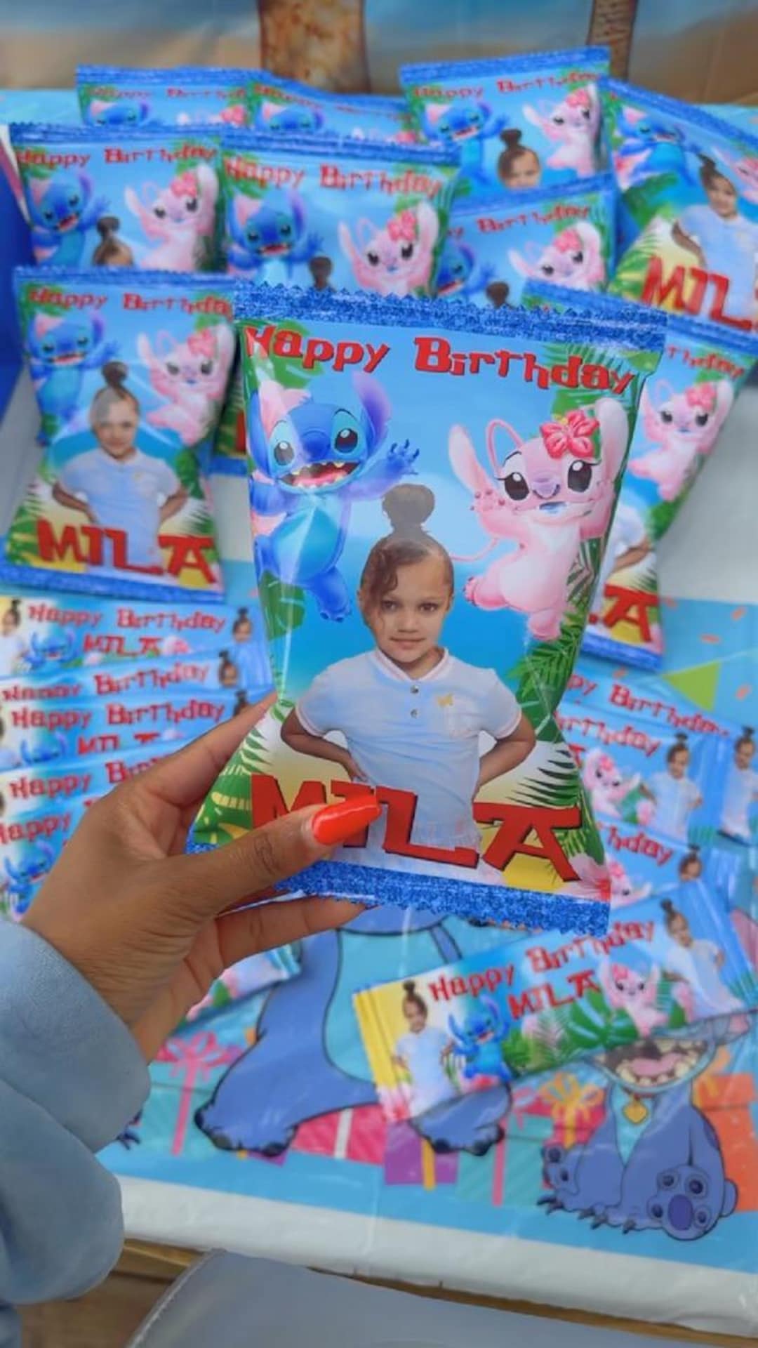 Stitch and Angel Custom Chip Bag - Etsy