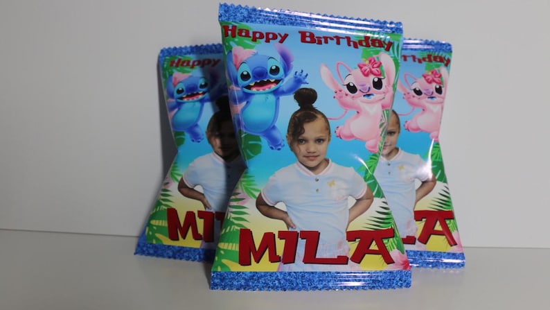 Stitch and Angel Custom Chip Bag - Etsy