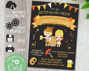 German Party Invitation - Etsy
