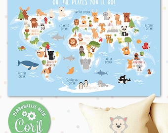 Cute Kids Map - Etsy