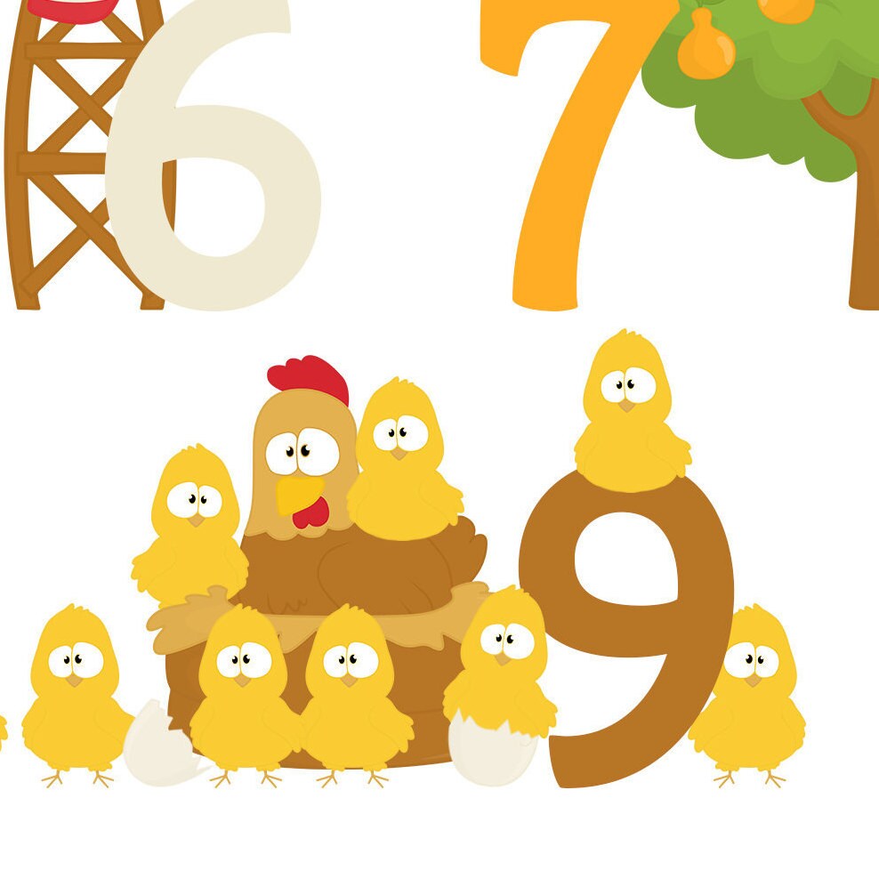 English Farm Alphabet and Numbers - Cute WALL DECORS for Kids, KIDS ...