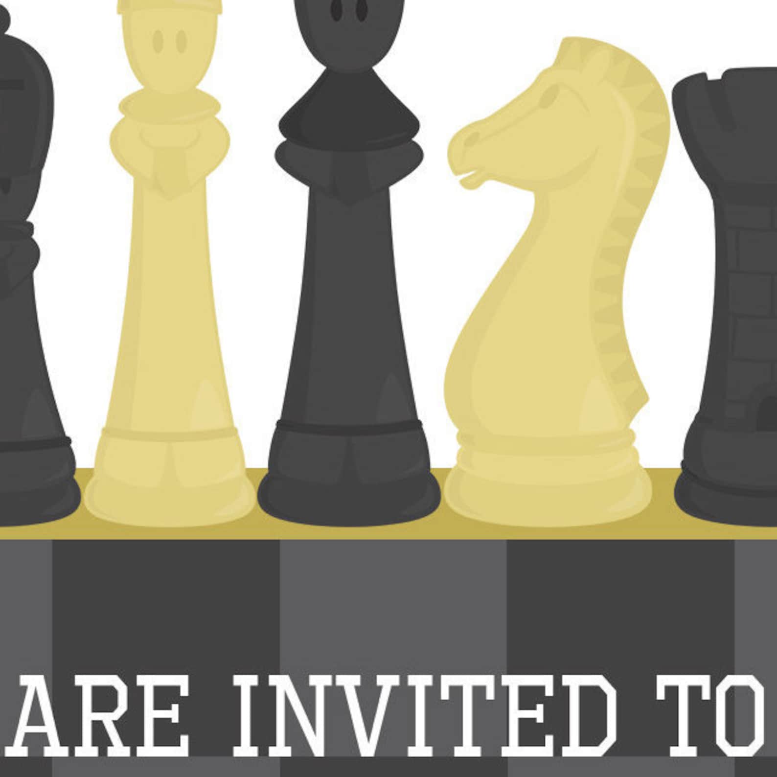 Editable CHESS Birthday Invitation, Free CORJL Demo, Board Game Invite ...