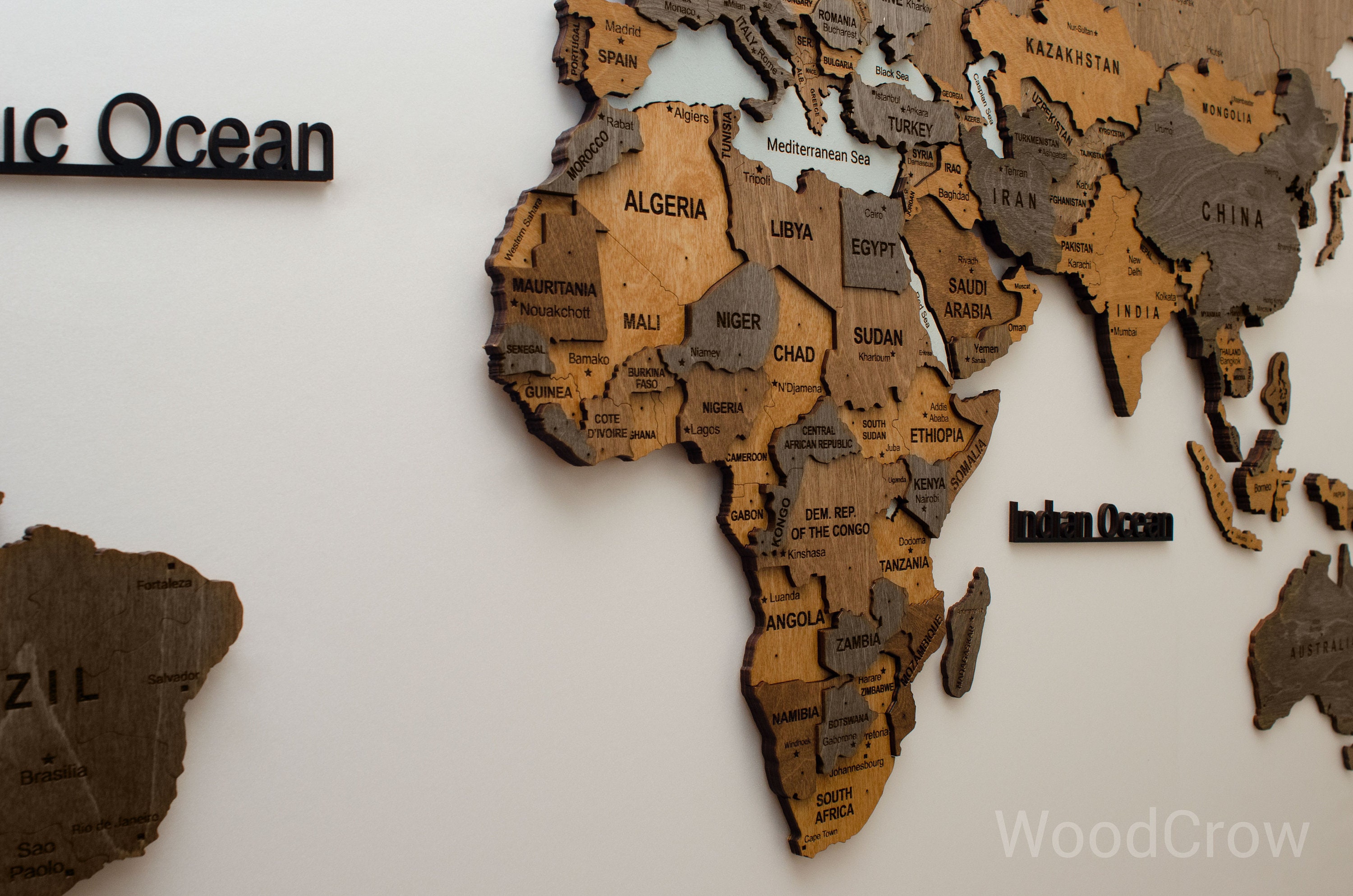 Mapa del mundo de madera Mapa de madera 3D - Etsy México