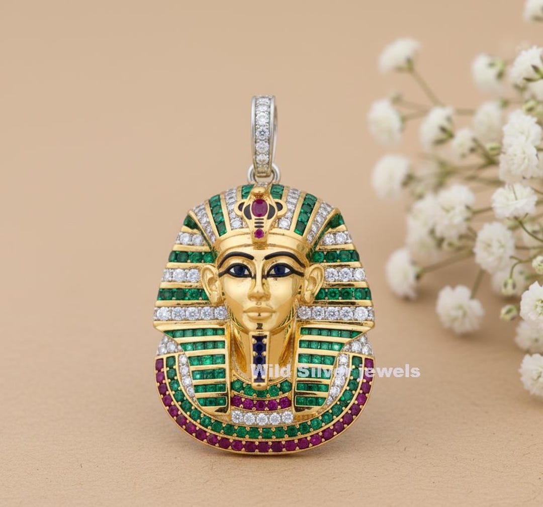 Custom Cleopatra Silver Iced Out Pendant, Beauty of Cleopatra Inspired ...